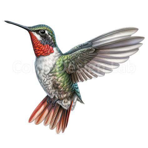 Ruby Throated Hummingbird Clipart 8 Printable Art Pngs High