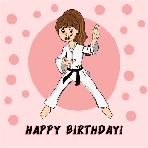 Karate Girl Happy Birthday Card Boomf Karate Girl Happy Birthday Card Boomf