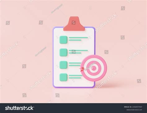 3d Clipboard Checklist Target Assignment Target Stock Illustration 2192977597 Shutterstock