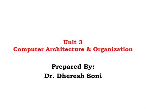 Computer Architecture And Organisation Ppt