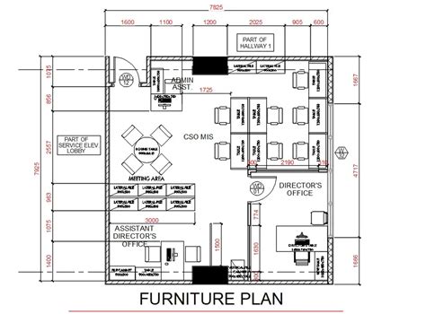 The Floor Plan Of The Office Building Is Presented In This 2d Autocad