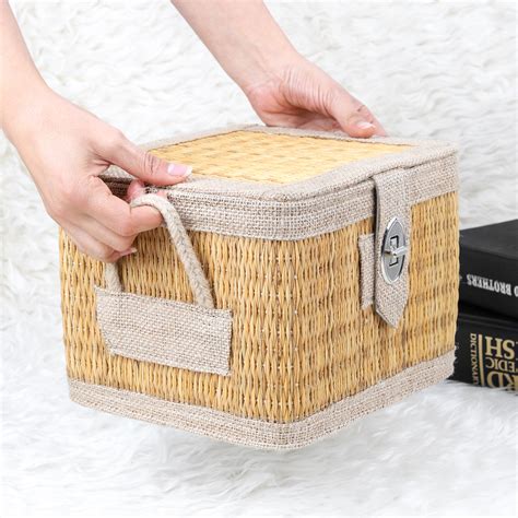Square Straw Picnic Basket Artisraw