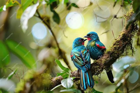 Premium Photo A Pair Of Spangled Cotingas