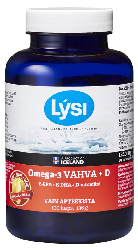 Lysi Vahva Omega-3 + D 100 kapselia - Apteekkituotteet.fi verkkoapteekki