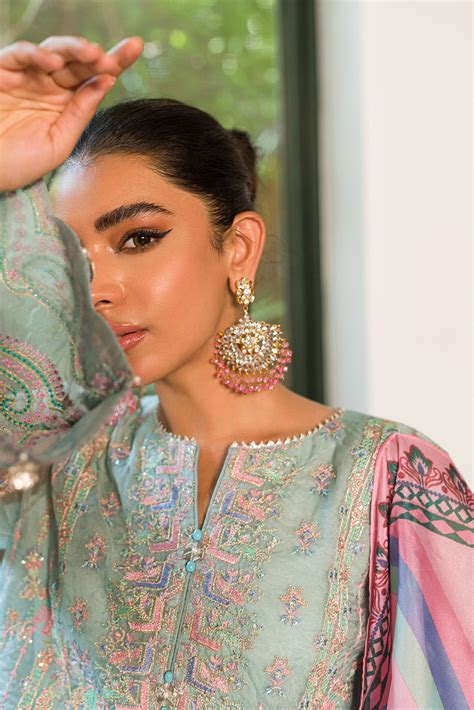 2 Piece Dyed Embroidered Organza Suit L0780 So Declare