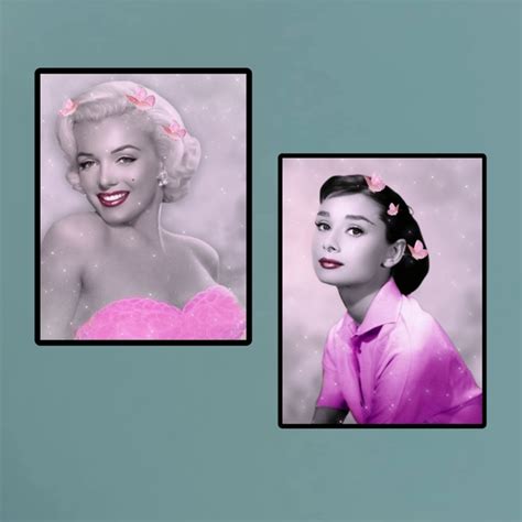 Marilyn Monroe Art Marilyn Monroe And Audrey Hepburn Diamond Pink