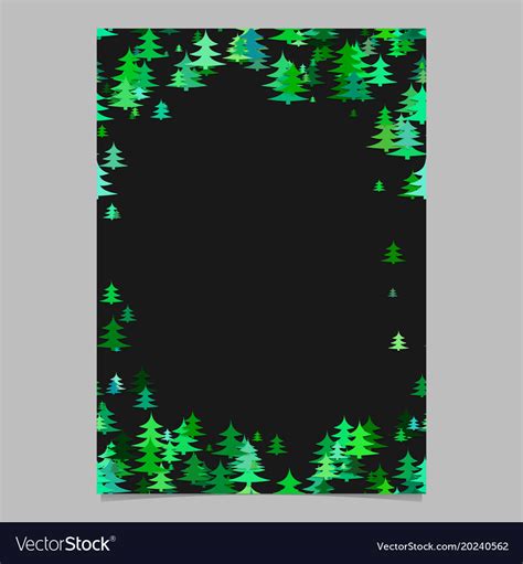 Color Christmas Pine Tree Flyer Template Blank Vector Image