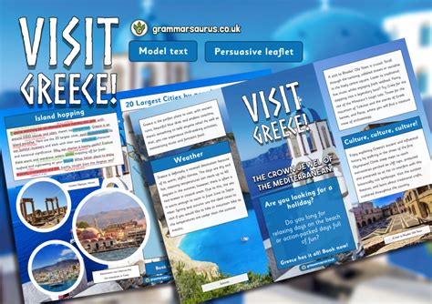 Year 5 Model Text Persuasive Leaflet Visit Greece Grammarsaurus