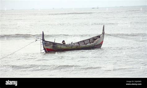 Small Wooden Canoes Usually Used By Traditional Fishermen To Catch Fish