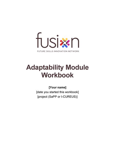 Fusion Adaptability Workbook Adaptability Module Workbook Your Name