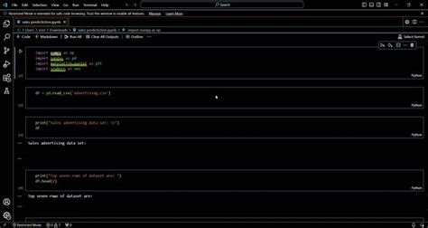 Oasis Infobyte Internship Data Science Task 2 Done Srinidhi M