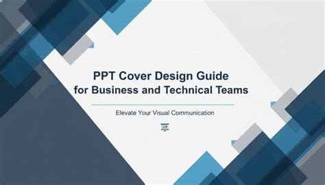 Ppt Cover Design Guide For Business And Technical Teams