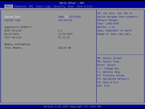 H14dst F Main Setup H14dst F Main Setup