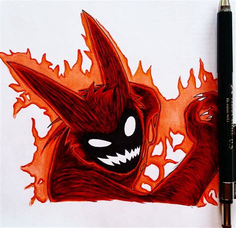 4 Tails Kyuubi Naruto Drawing By Hiraysin On Deviantart