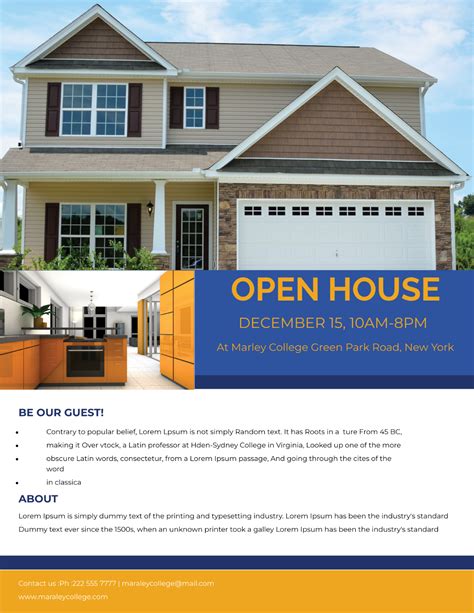 Free Open House Flyer Templates Editable And Printable