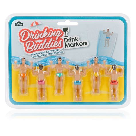 Npw Drinking Buddies Drink Markers 6 Pack Assorted
