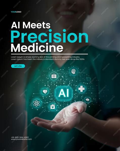 Personalization Automation Poster Template With Person Holding Out Hand With Floating Digital Ai