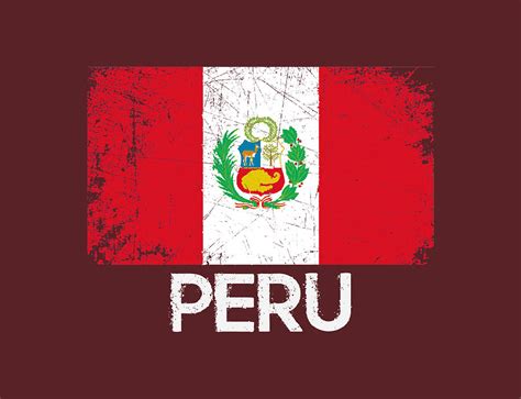 Peruvian Flag Design Vintage Made In Peru T Painting By Dave