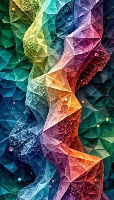 Free Prismatic Pattern Flow Image Tessellation Geometric Prismatic