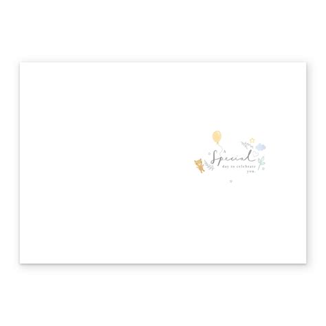 Personalised Traditional Cute Illustrated Cross Baptism Card Hallmark