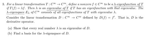 solved for a linear transformation t c∞→c∞ ﻿define a