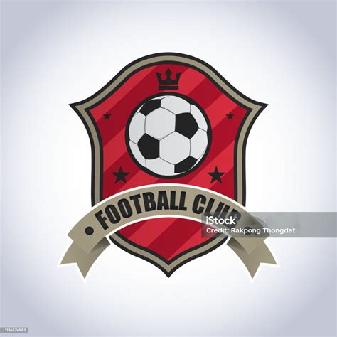 축구 축구 배지 디자인 서식 파일 흰색 배경에 고립 된 스포츠 팀 정체성 벡터 일러스트 Championship에 대한 스톡 벡터 아트 및 기타 이미지