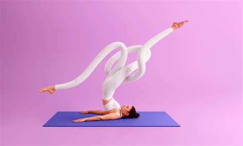 Premium Photo Composition With Person With Bendy Legs For International Yoga Day