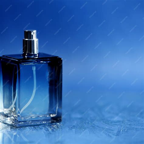 Premium Photo Blue Modern Product Exclusive Perfume Spray Bottle