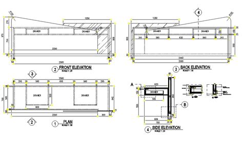 2d Office Table Design In Dwg Format For Autocad Use