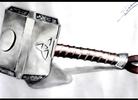 3d Drawing Of Mjolnir Thors Hammer Thors Hammer 3d Painting 3d