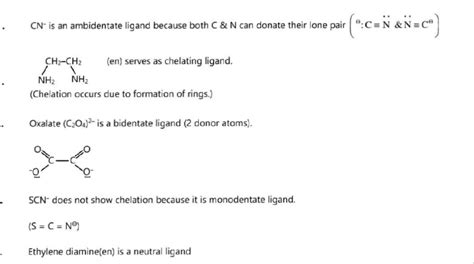 Ligand Types And Chelation In Coordination Chemistry Cn⁻ Is An Ambidenta