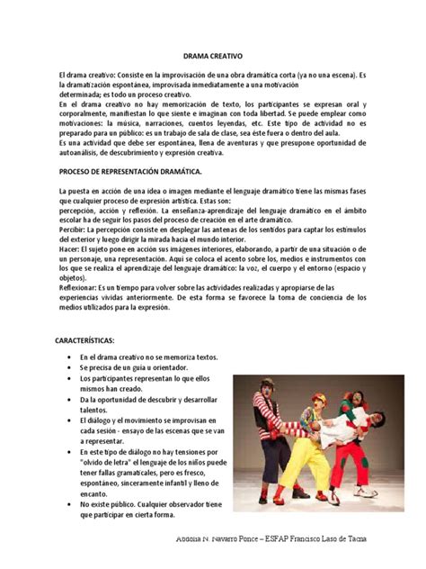 Drama Creativo Improvisación Y Expresión Pdf Percepción Teatro