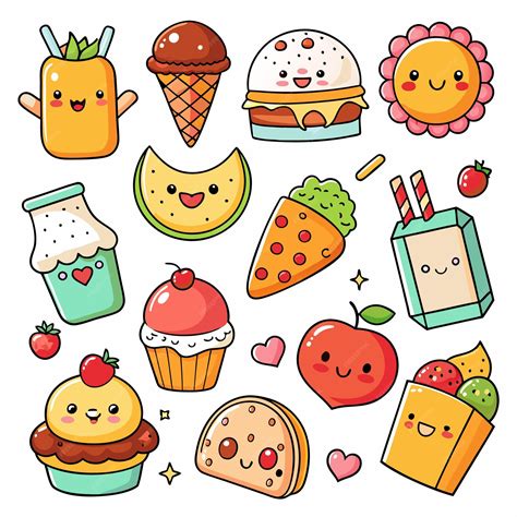 Premium Vector Cute Food Stickers