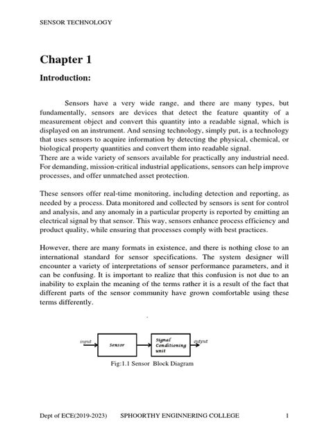 Sensor Technology Documentation Final Pdf