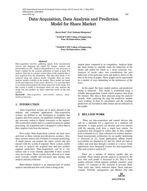 Pdf Data Acquisition Data Analysis And Prediction Model For Share Market