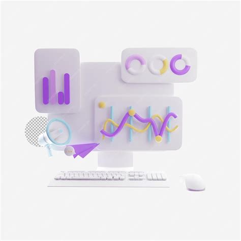 Premium Psd 3d Dashboard Web Data Analyst Or Financial Report And Seo Marketing On Laptop