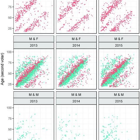 Age Patterns For Voter Pairs Female Female Male Female And Male Male