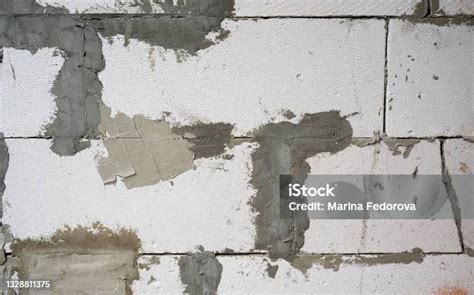 Dinding Terbuat Dari Batu Bata Kapur Pasir Putih Batu Bata Putih Foto Stok Unduh Gambar