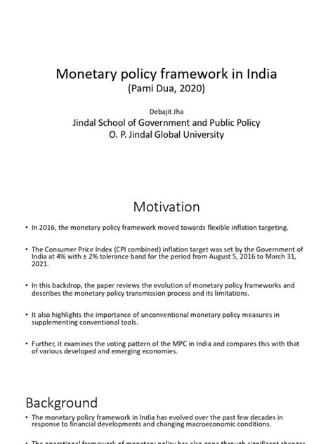 Topic 5 Monetary Policy Framework In India Pdf Cost Of Living Monetary Policy