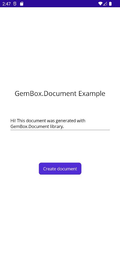 create a word file from maui mobile app