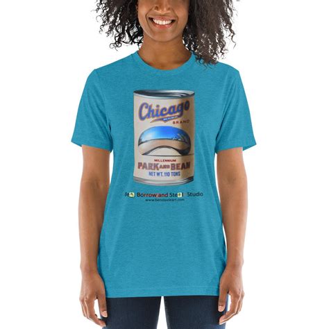 Chicago The Bean Tri Blend T Shirt Ben Steele Original Art Etsy