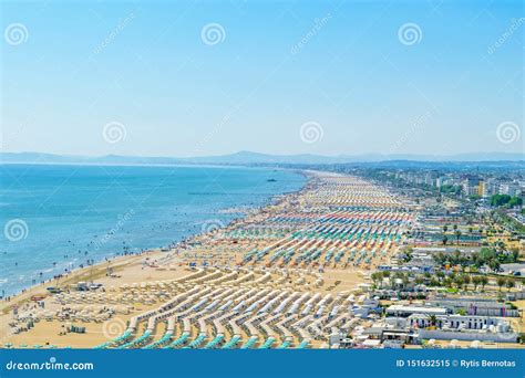 Aerial View Of Rimini Beach In Italy Stock Image Image Of Italy