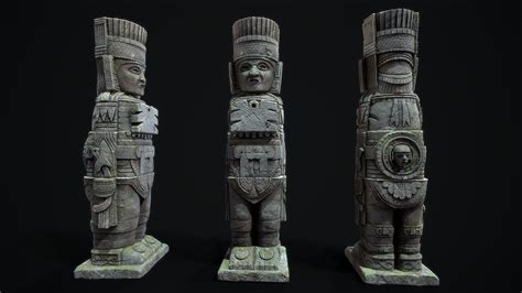 Statue Aztec Atlante Tula Model Turbosquid 2218649