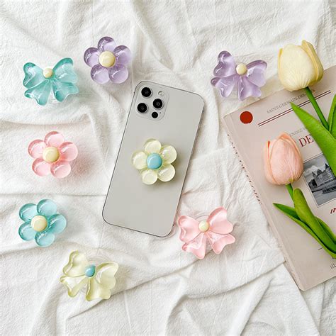 Fresh Ins Three Dimensional Flower Bow Mobile Phone Airbag Bracket