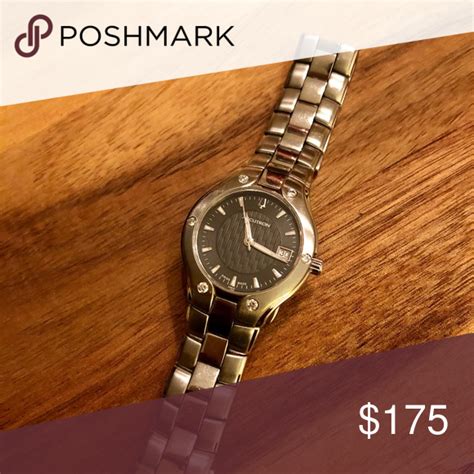 Elegant Stainless Steel Bulova Accutron Womens Watch