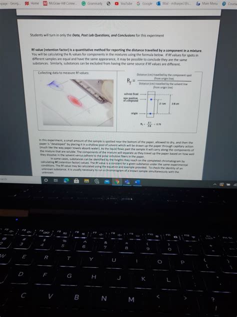 Solved Exp 3 Paper Chromatography Data Post Lab