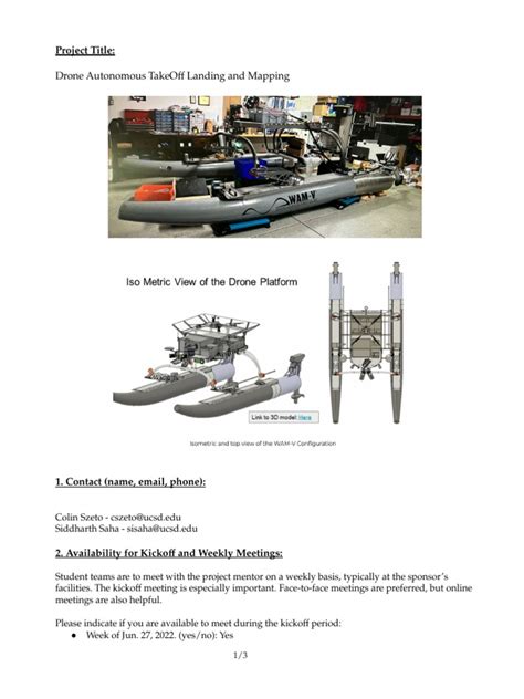 06 Triton Ai Ece191 Drone Autonomous Takeoff Landing And Mapping Project Proposal Pdf