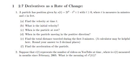 Solved 1 Λ Particle Has Position Given By St2t4−t31