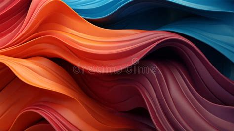 Abstract Background With Wave Like Shapes And Colors For Design Background Generative Ai Stock