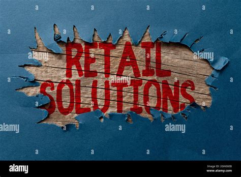 Hand Writing Sign Retail Solutions Word Written On Process Of Promoting Greater Sale And
